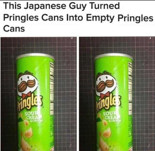 This Japanese Guy Turned Pringles Cans Into Empty Pringles Cans - iFunny