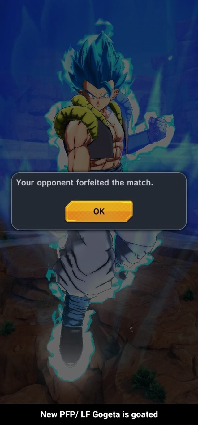 Your opponent forfeited the match. wW New PFP/ LF Gogeta is goated ...