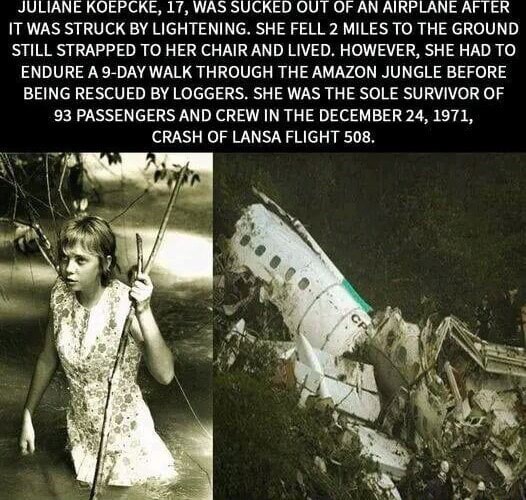 JULIANE KOEPCKE, 17, WAS SUCKED OUT OF AN AIRPLANE AFTER IT WAS STRUCK ...