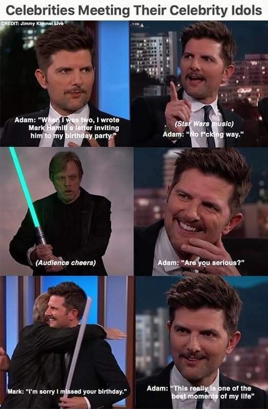 Celebrities Meeting Their Celebrity Adans "Whan twa, wrots Mark Hamt ...