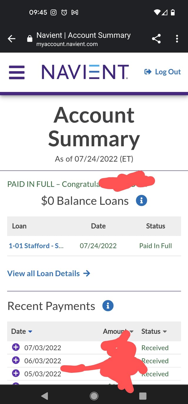 OM Navient I Account Summary = NAVIENT. Log Out Account Summary As of ...