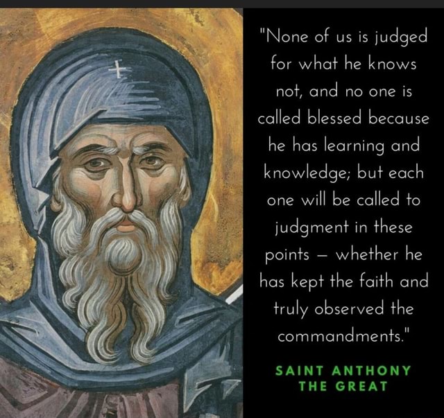 SS EX "None of us is judged for what he knows not, and no one is called ...