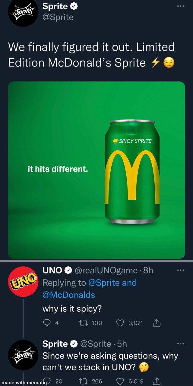 Sprite @ sprite? @Sprite We finally figured it out. Limited Edition ...
