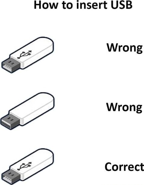How to insert USB Wrong Wrong Correct - iFunny