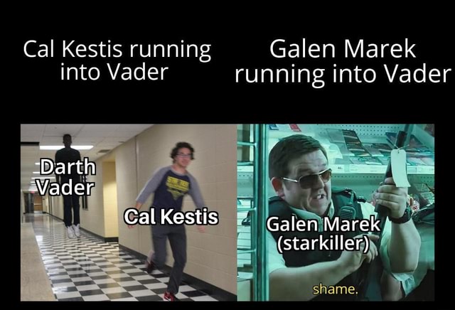 Cal Kestis running Galen Marek into Vader running into Vader -Darth ...