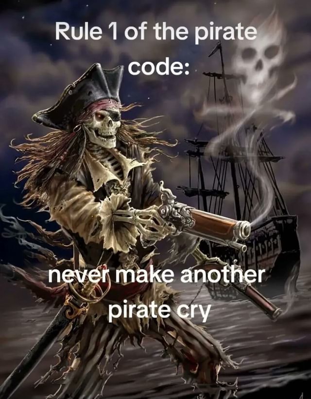 Rule of the pir I never make another pirate cry - iFunny