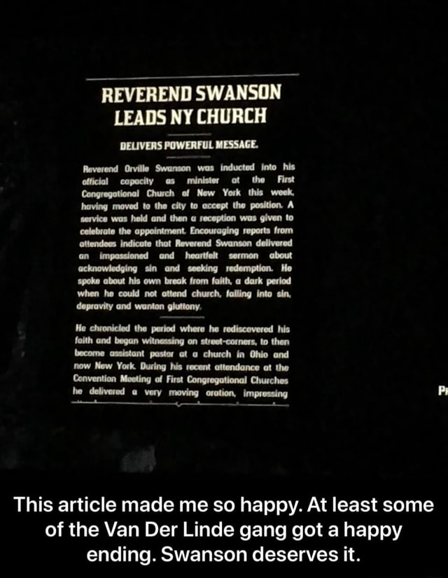 ~ REVEREND SWANSON LEADS NY CHURCH DELIVERS POWERFUL MESSAGE. Reverend ...