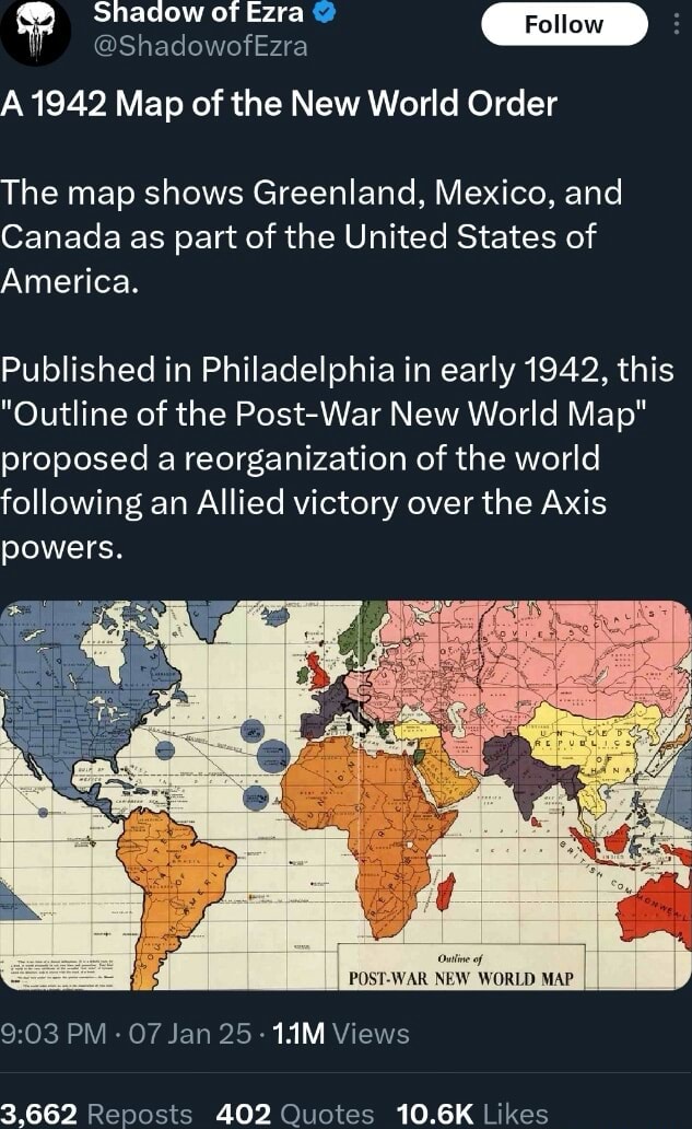 Shadow of Ezra @ : @ShadowofEzra A 1942 Map of the New World Order The ...