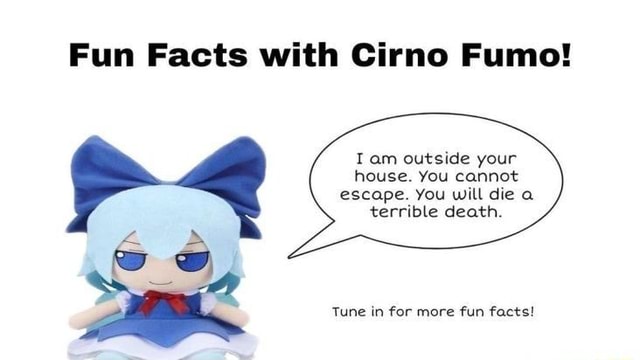 Fun Facts with Cirno Fumo! I am outside your house. You cannot escape ...