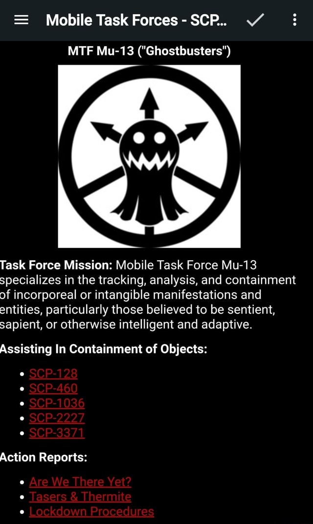 = Mobile Task Forces o Task Force Mission: Mobile Task Force Mu-13 ...