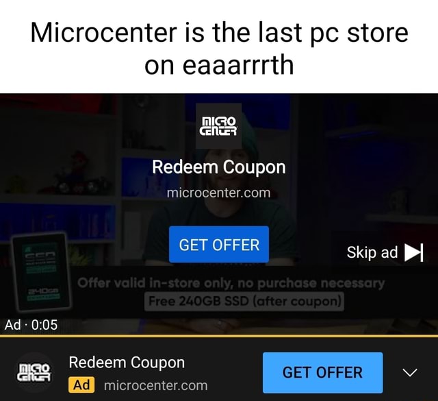 Microcenter is the last pc store on eaaarrrth Redeem Coupon GET OFFER ...