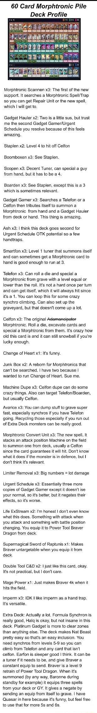 60 Card Morphtronic Pile Deck Profile Morphtronic Scannen The first of ...