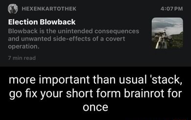 HexenkartorHEK Election Blowback Blowback is the unintended ...