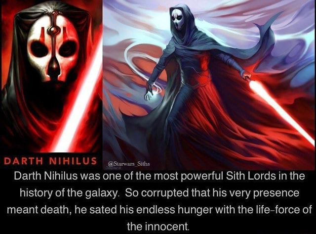 @Starwars_ Siths Darth Nihilus was one of the most powerful Sith Lords ...