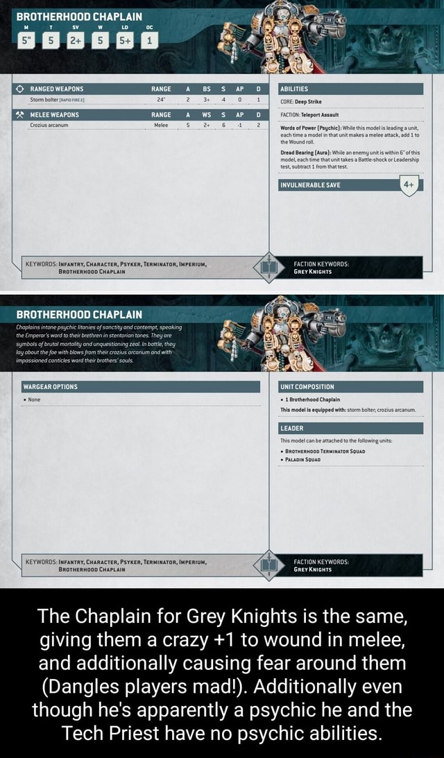 BROTHERHOOD CHAPLAIN RANGED WEAPONS ABILITIES 'Storm bolter [RaPIo FiRE ...