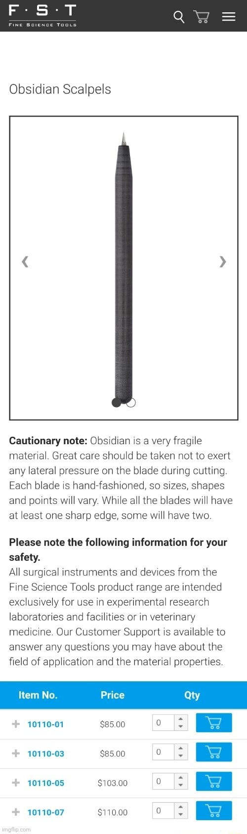 Awe Tee Obsidian Scalpels Cautionary note: Obsidian is a very fragile ...