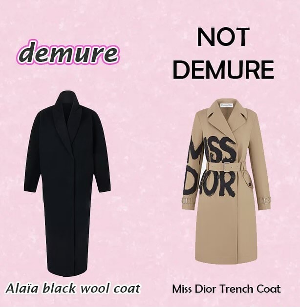 My last post about “demure” 😆 - NOT DEMURE demure Alaia black wool coat ...