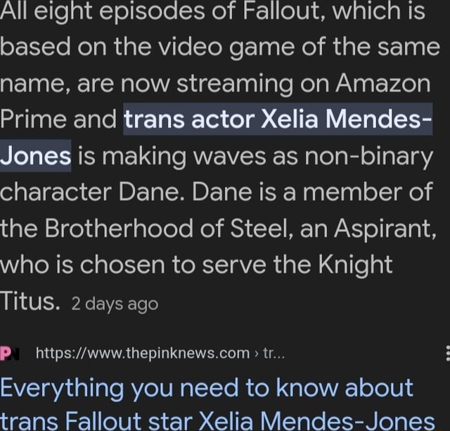 All eight episodes of Fallout, which Is based on the video game of the ...