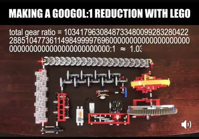 MAKING A GOOGOL:1 REDUCTION WITH LEGO total gear ratio ...