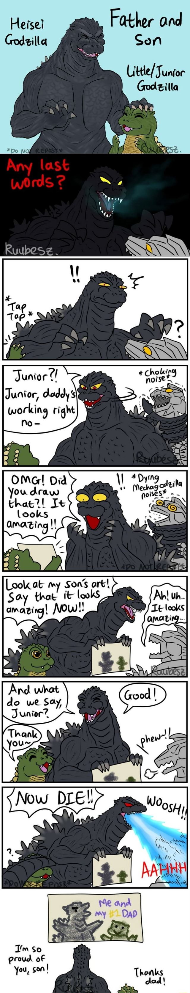 Father and Son Litte/ unjor Godzilla MES Heisei Godzilla Ruubesz ...