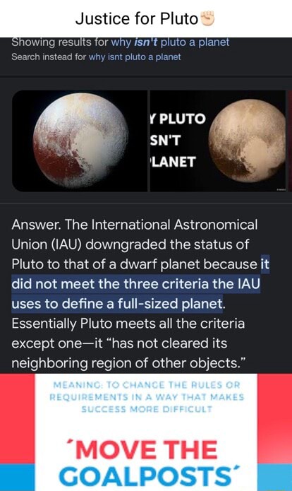 Justice for Pluto owing results for why isn't pluto a planet, Search ...