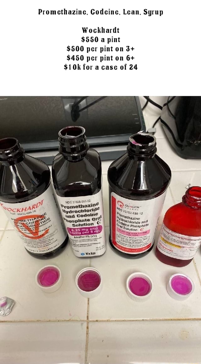 Promethazine, Codcine. Lean, Syrup Wockhardt $550 a pint $500 per pint ...