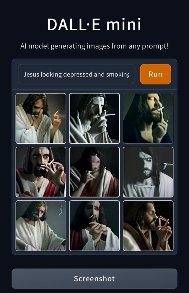 Mini Al model generating images from any prompt! Jesus looking ...