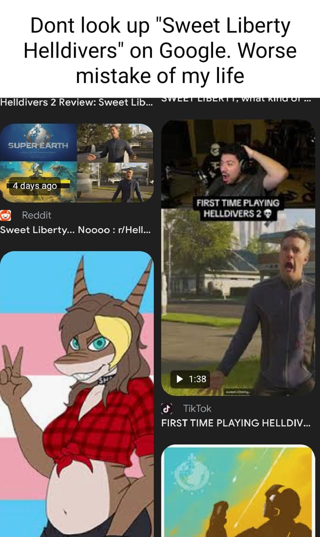 Dont look up "Sweet Liberty Helldivers" on Google. Worse mistake of my life OMOT Helldivers 2 ...