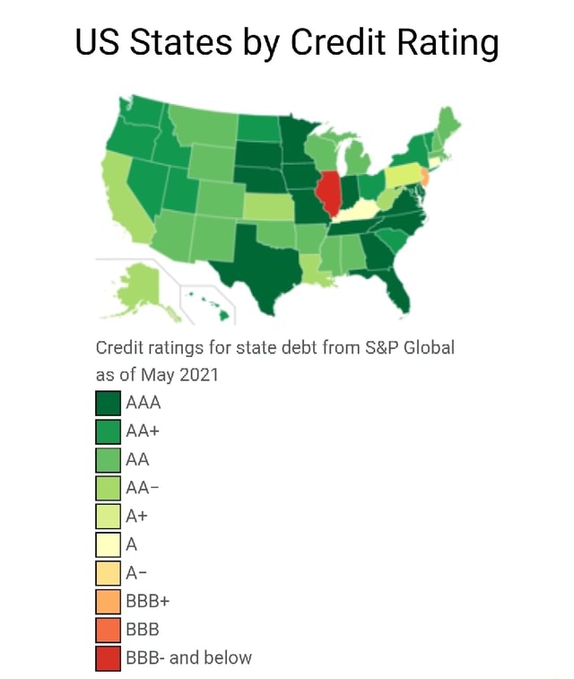 US States by Credit Rating Credit ratings for state debt from Global as ...