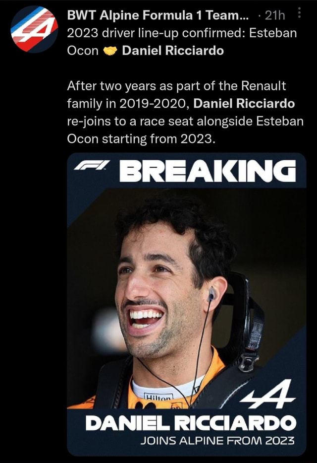 BWT Alpine Formula Team... 2023 driver line-up confirmed: Esteban Ocon ...