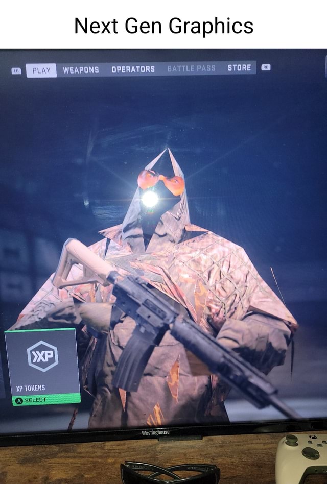 Next Gen Graphics WEAPONS OPERATORS BATTLEPASS STORE XP TOKENS SELECT ...