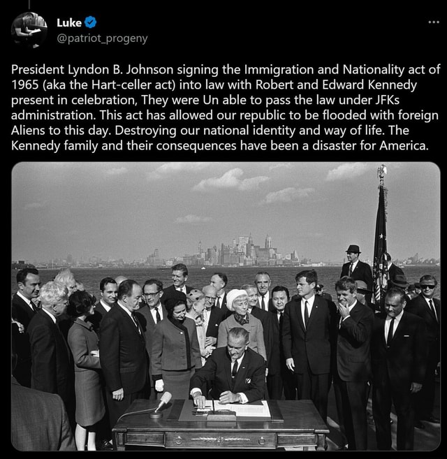 Luke President Lyndon B. Johnson signing the Immigration and ...