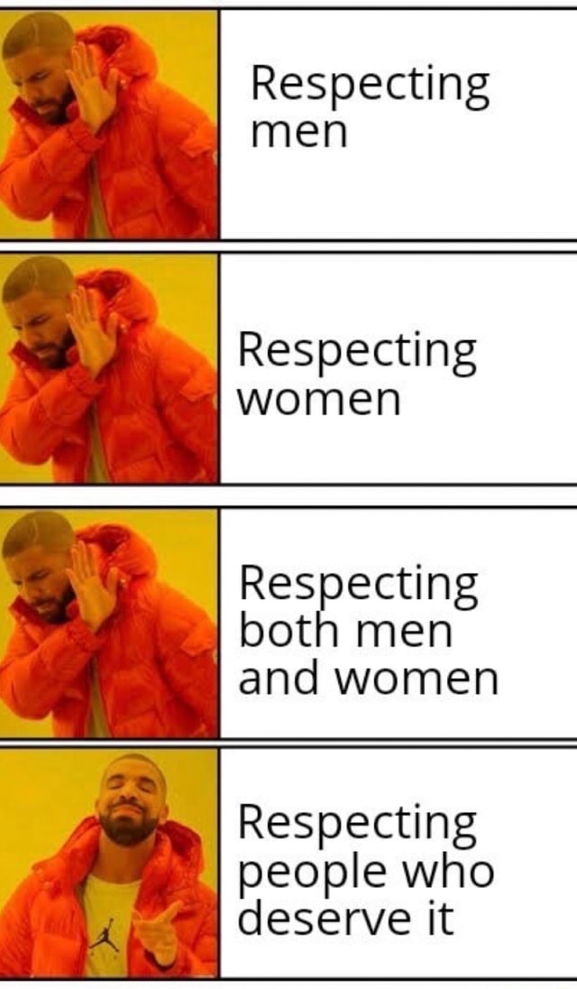 Respecting men Respecting women Respecting both men and women ...