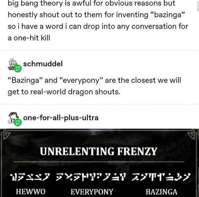 Big bang theory Is awTul for obvious reasons but honestly shout out to ...