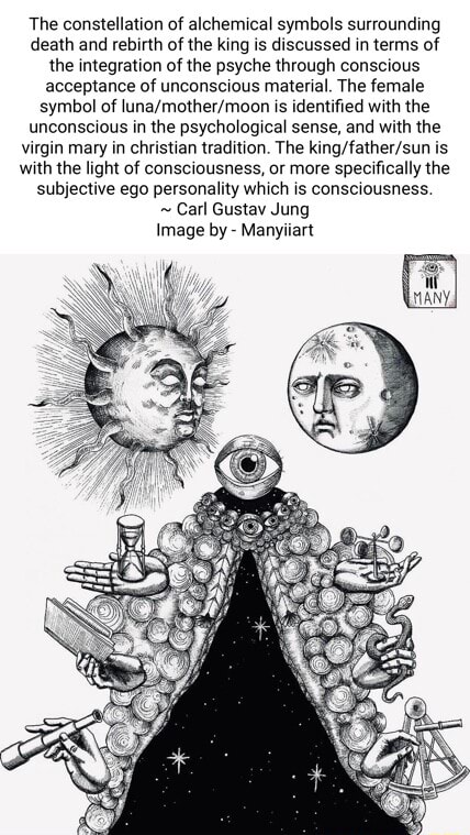 The constellation of alchemical symbols surrounding death and rebirth ...