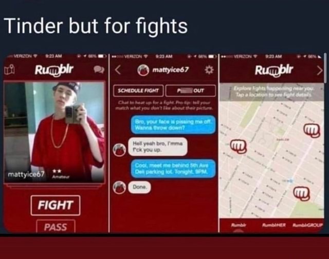 Tinder but for fights I FIGHT PASS - iFunny