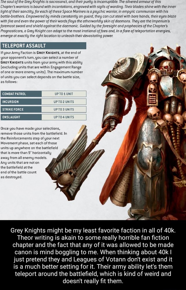 The soul of the Grey Knights sacrosanct, and their purity is ...