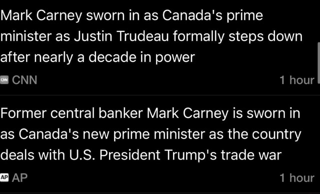 Mark Carney sworn in as Canada's prime minister as Justin Trudeau ...