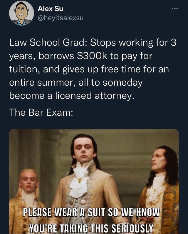 Alex Su Law School Grad: Stops working for 3 years, borrows $300k to ...