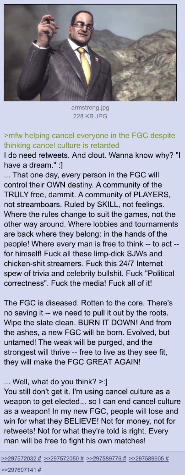 >mfw helping cancel everyone in the FGC despite thinking cancel culture ...