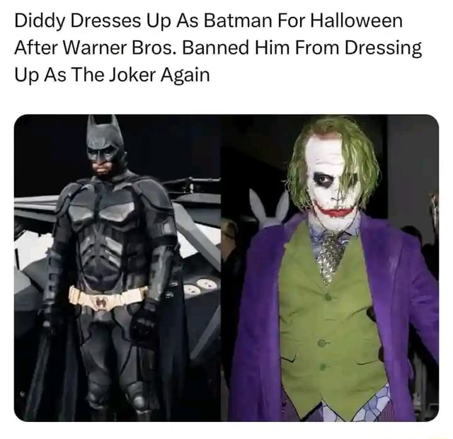 Diddy Dresses Up As Batman For Halloween After Warner Bros. Banned Him ...