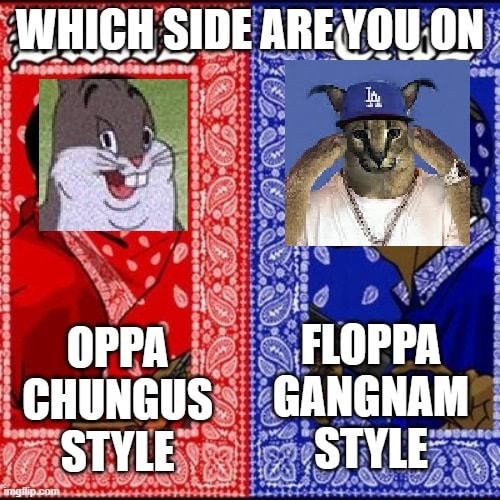 WHICH SIDE AREYOU ON OPPA FLOPPA CHUNGUS GANGNAM STYLE STYLE - iFunny
