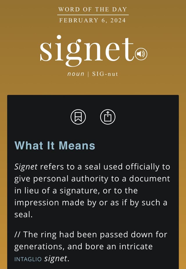 WORD OF THE DAY FEBRUARY 6, 2024 sisnete noun I SIG-nut What It Means ...