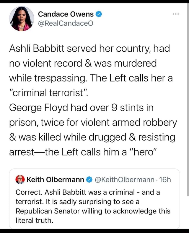 Ashli Babbitt served her country, had no violent record & was murdered ...