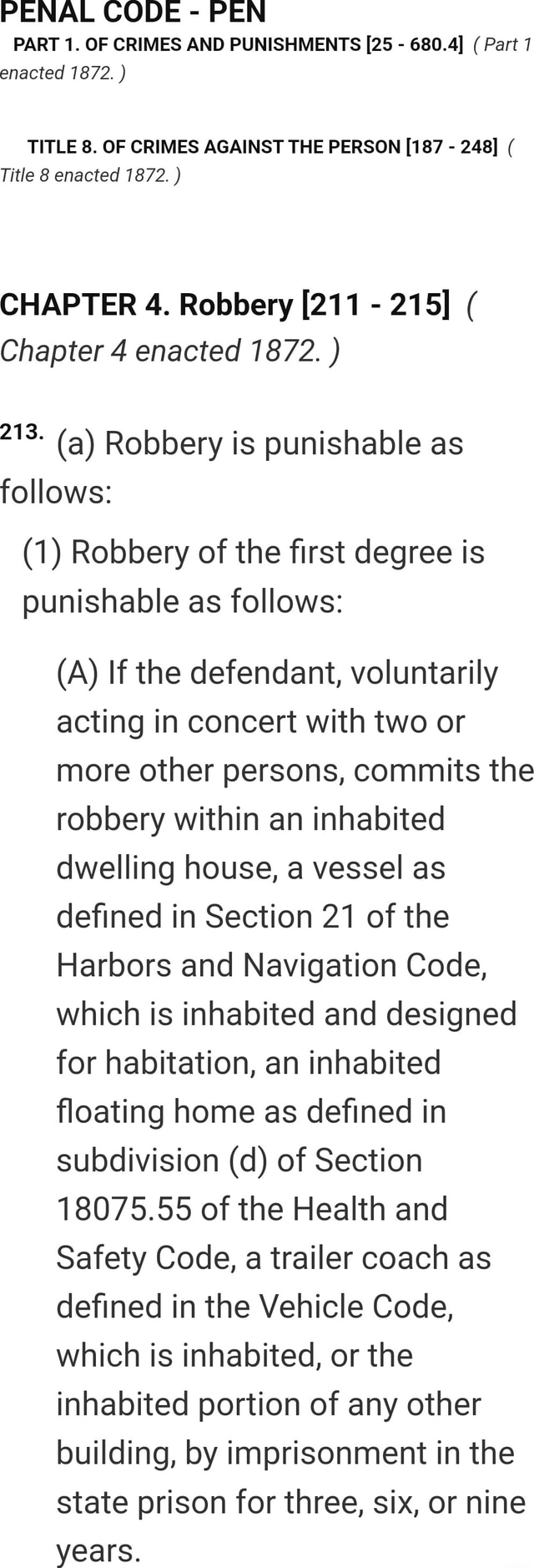 PENAL CODE - PEN PART 1. OF CRIMES AND PUNISHMENTS [25 - 680.4] (Part 7 ...