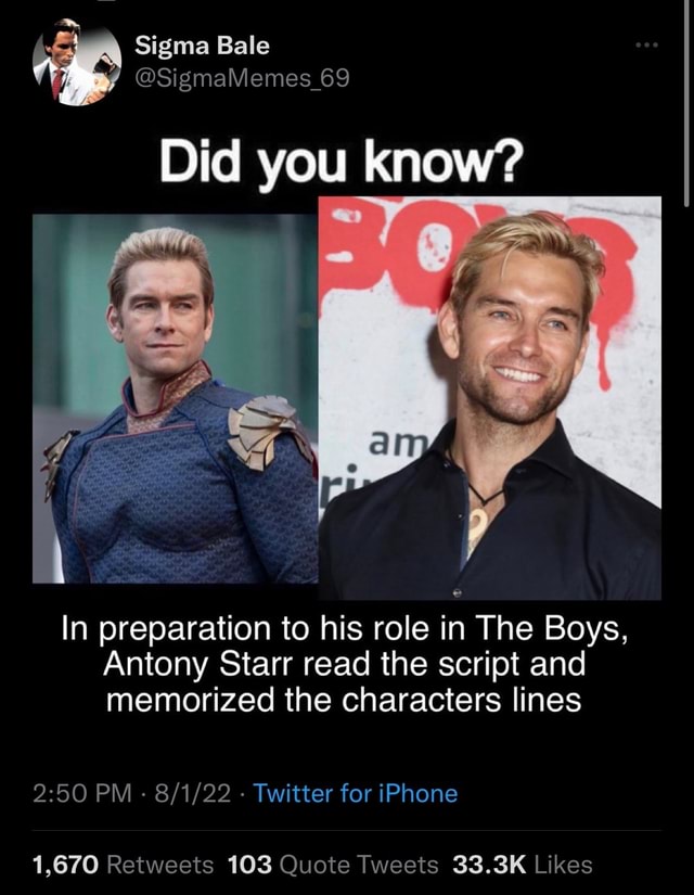 Sigma Bale @SigmaMemes_69 Did you know? In preparation to his role in ...