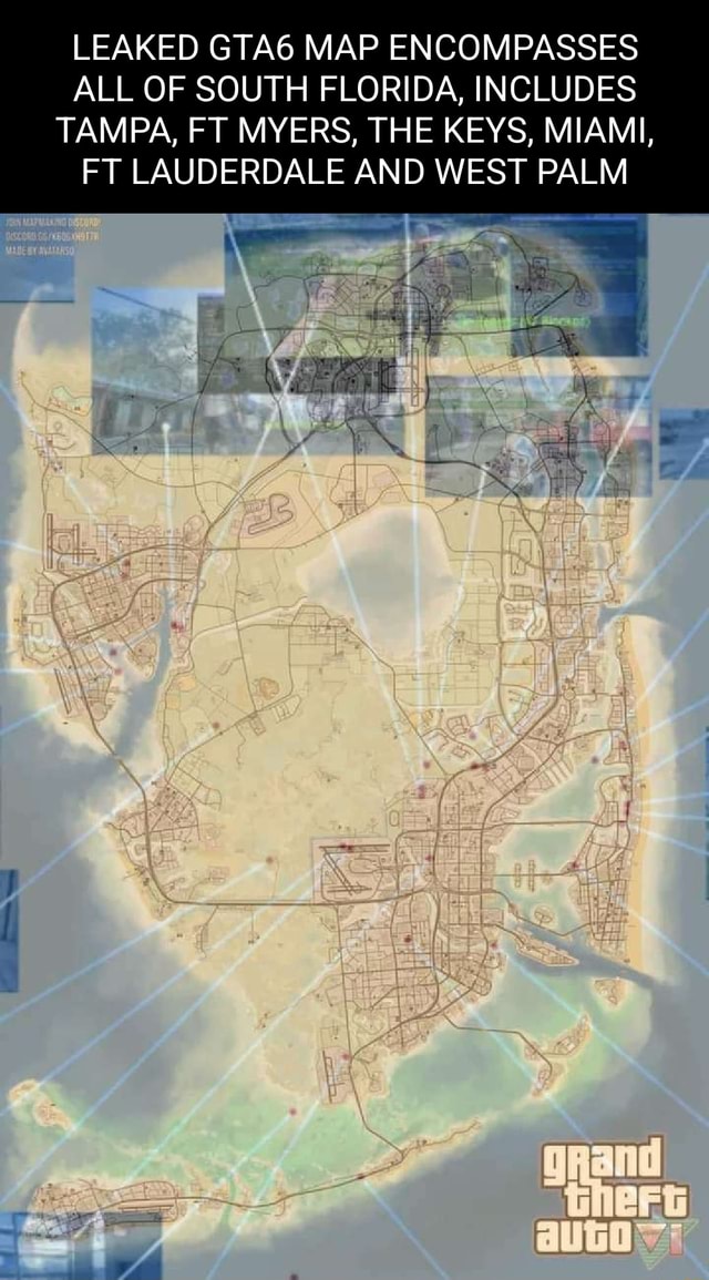 LEAKED GTA6 MAP ENCOMPASSES ALL OF SOUTH FLORIDA, INCLUDES TAMPA, FT ...