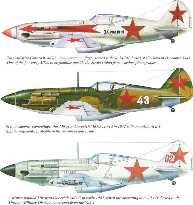 This Mikoyan-Gurevich MiG-3, in winter camouflage, served with No 34 ...