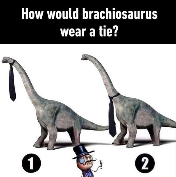 How would brachiosaurus wear a tie? - iFunny