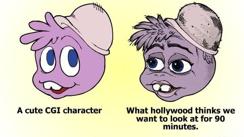 A cute CGI character What hollywood thinks we want to look at for 90 ...